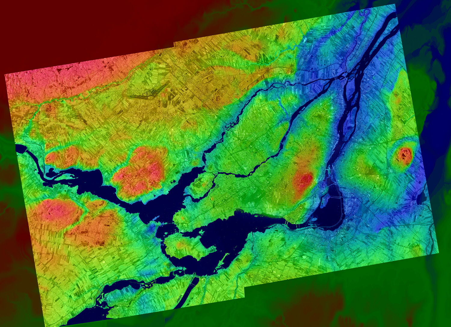 RADARSAT-1 Mosaic of Montréal - Canadian Space Agency